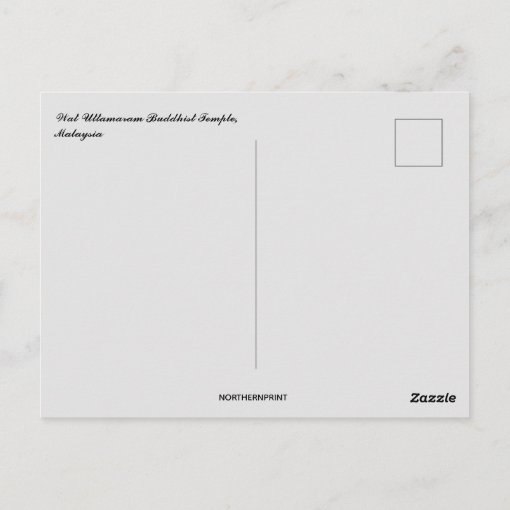 Wat Uttamaram Buddhist Temple in Malaysia Postcard | Zazzle