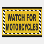 Watch for motorcycles 2-sided caution sign | Zazzle