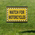 Watch for motorcycles 2-sided caution sign | Zazzle