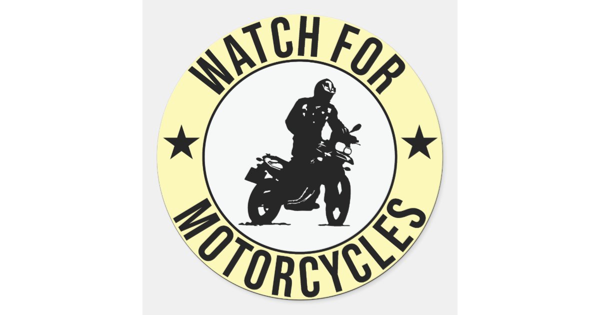 watch for Motorcycles Classic Round Sticker | Zazzle