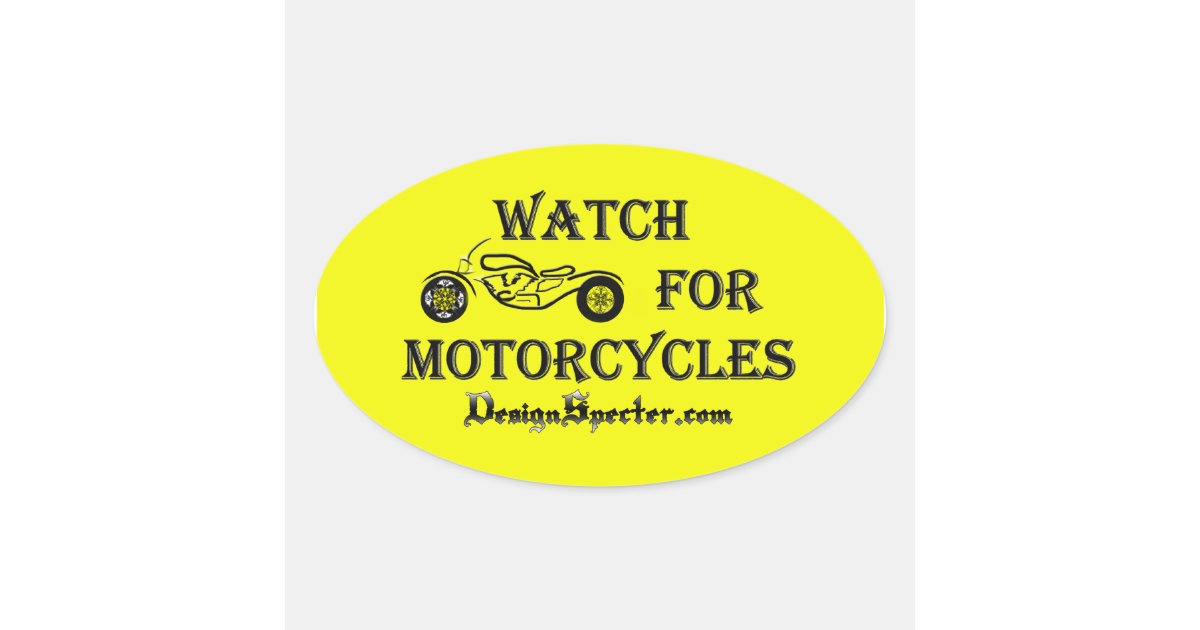 Watch For Motorcycles Yellow - Stickers | Zazzle