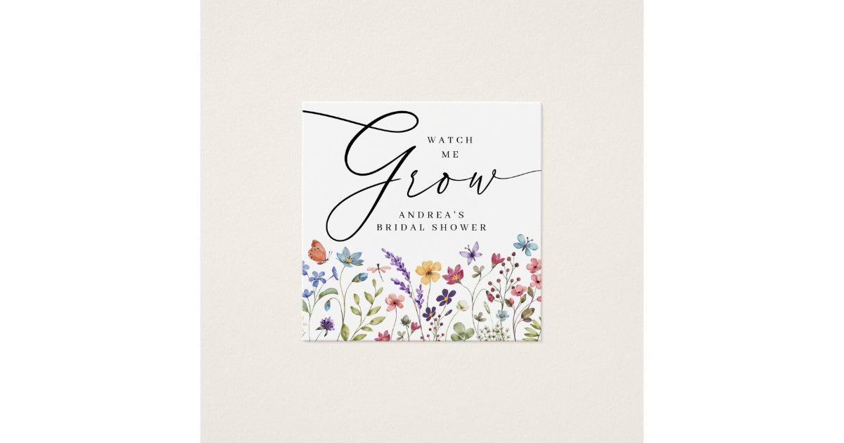 Watch me Grow Bloom Bridal Shower Favor Gift Tag | Zazzle