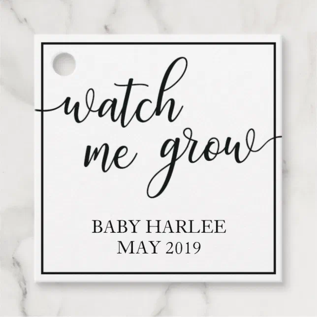 Watch Me Grow Plant Baby Shower Favor Favor Tag | Zazzle