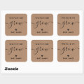 Watch Me Grow Sticker, Plant Baby Shower Tag, Square Sticker | Zazzle