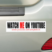 Watch Me on YouTube | Modern (Dark) Bumper Sticker | Zazzle