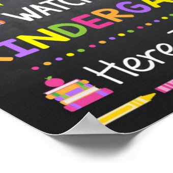 Watch Out Kindergarten Here I come Sign Chalkboard | Zazzle