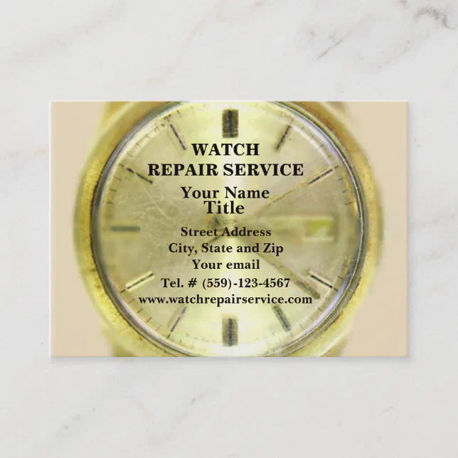 Watch Repair Business Card | Zazzle