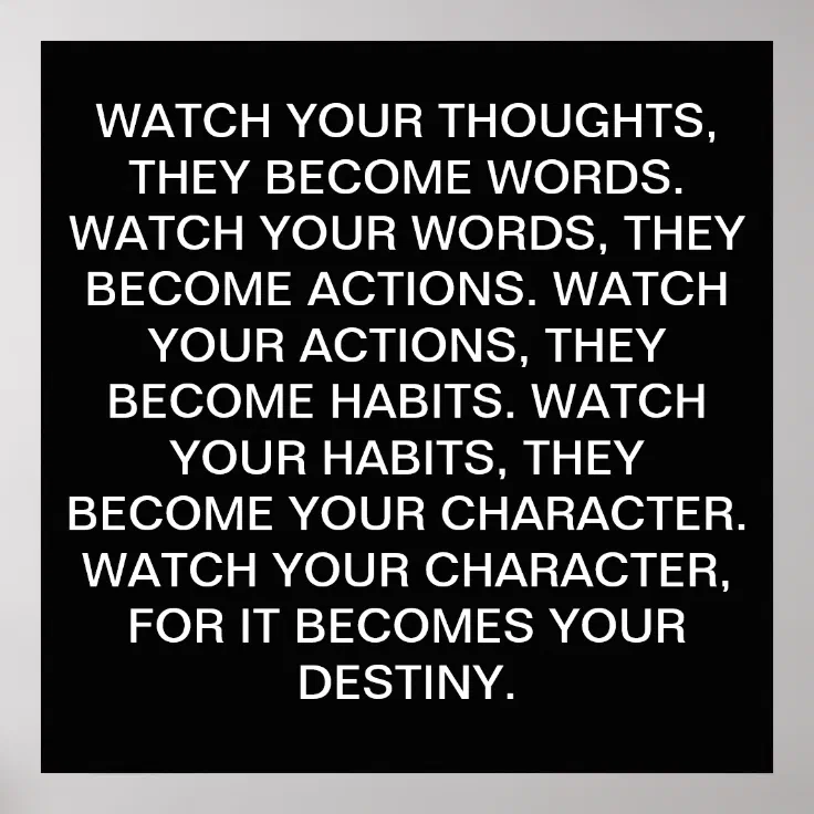 WATCH YOUR THOUGHTS POSTER | Zazzle