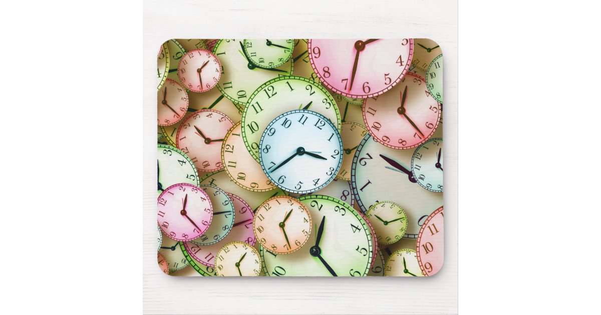 Watches Clocks Office Work School Club Shop Mouse Pad | Zazzle