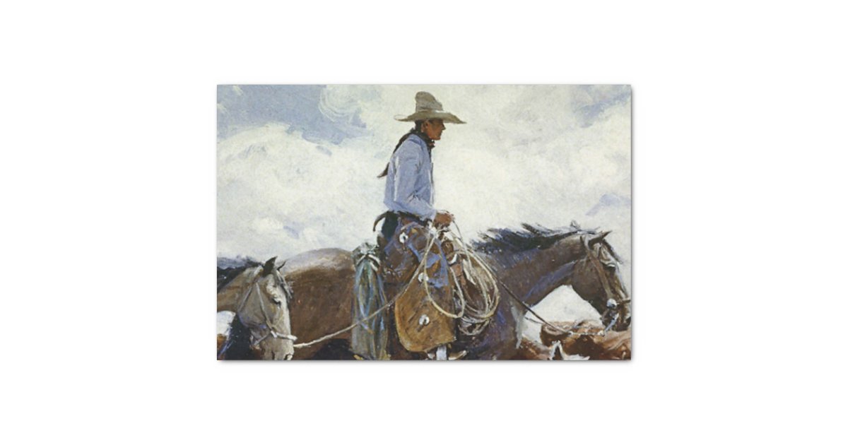 “Watching Him Move” Western Art By WHD Koerner Tissue Paper | Zazzle
