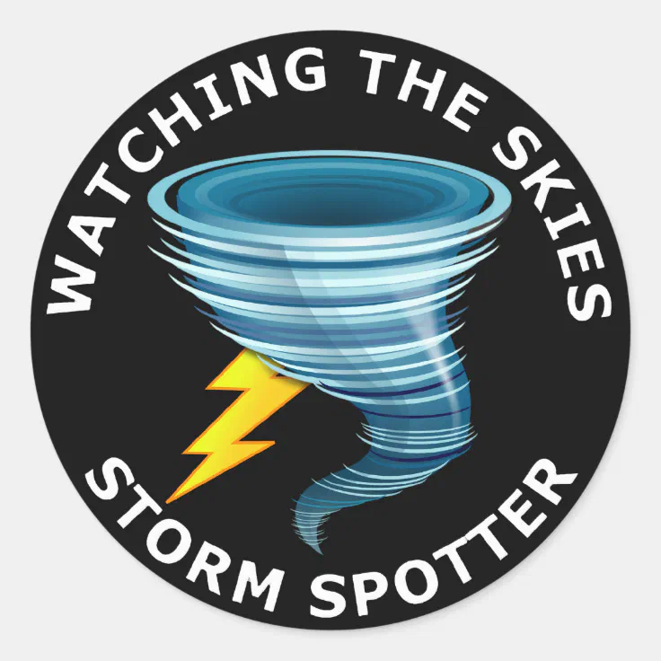 Watching The Skies Storm Spotter Classic Round Sticker | Zazzle
