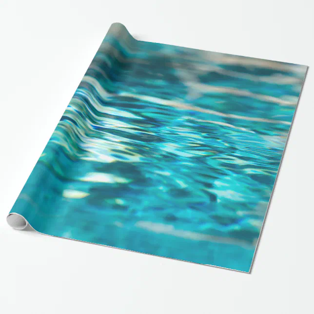 Water Abstract Blue Green Turquoise Aqua Sea Wrapping Paper | Zazzle