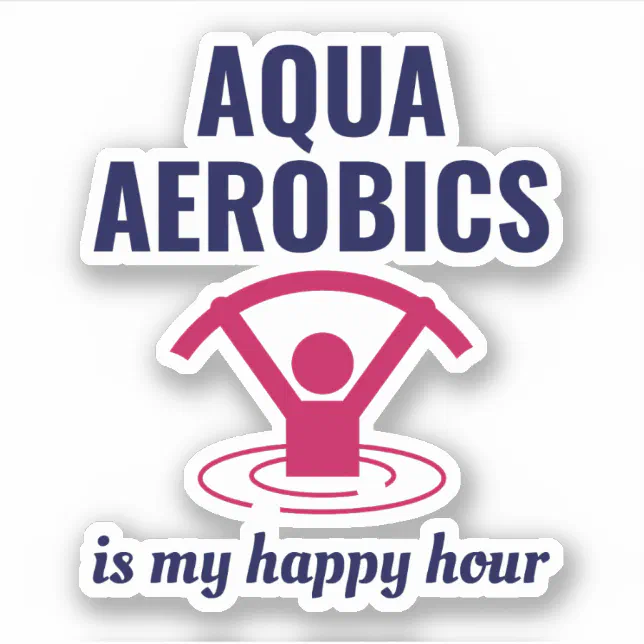 Water Aerobics Aquatic Exercise Fitness Sticker | Zazzle