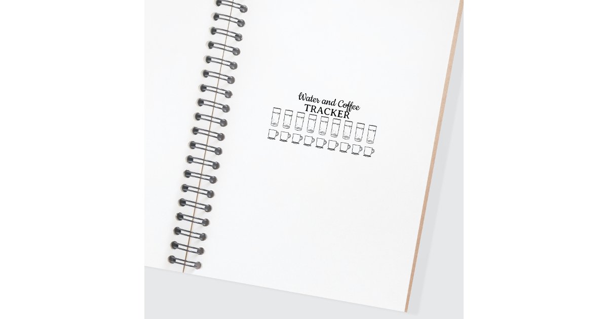 Water and Coffee Tracker, Journal Rubber Stamp | Zazzle