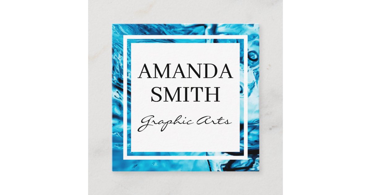Water Background Square Business Card | Zazzle