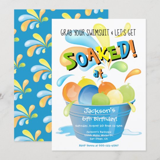 Water Balloon Birthday party Invitation | Zazzle.com