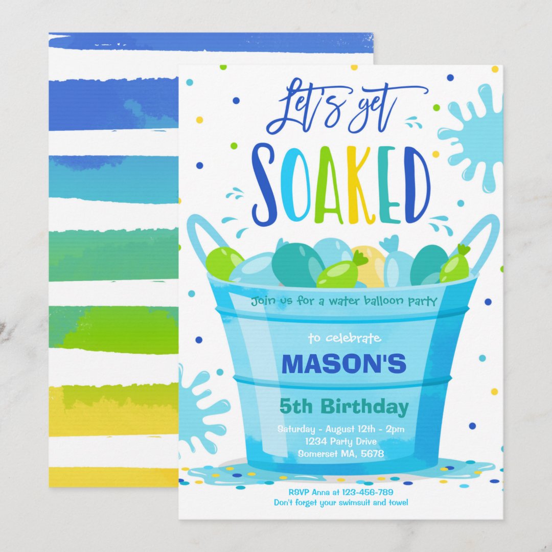 Water Balloon Birthday Party Summer Water Balloon Invitation | Zazzle