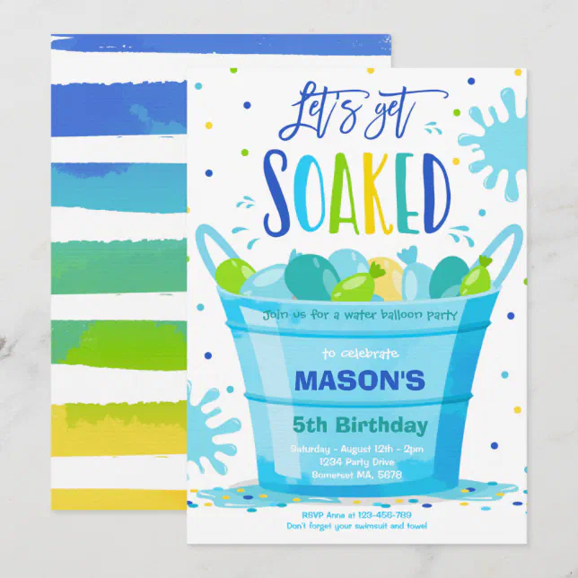 Water Balloon Birthday Party Summer Water Balloon Invitation | Zazzle