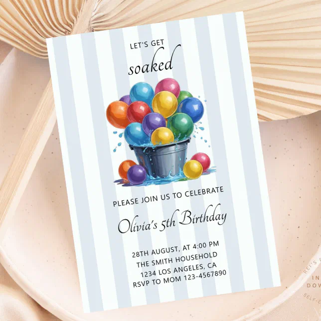 Water Balloon Birthday Party Summer Water Fight Invitation | Zazzle