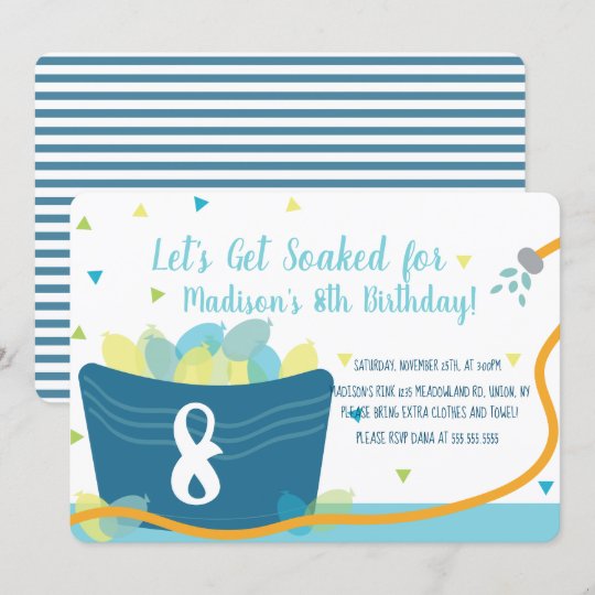 Water Balloon Fight Birthday Invitation | Zazzle.com
