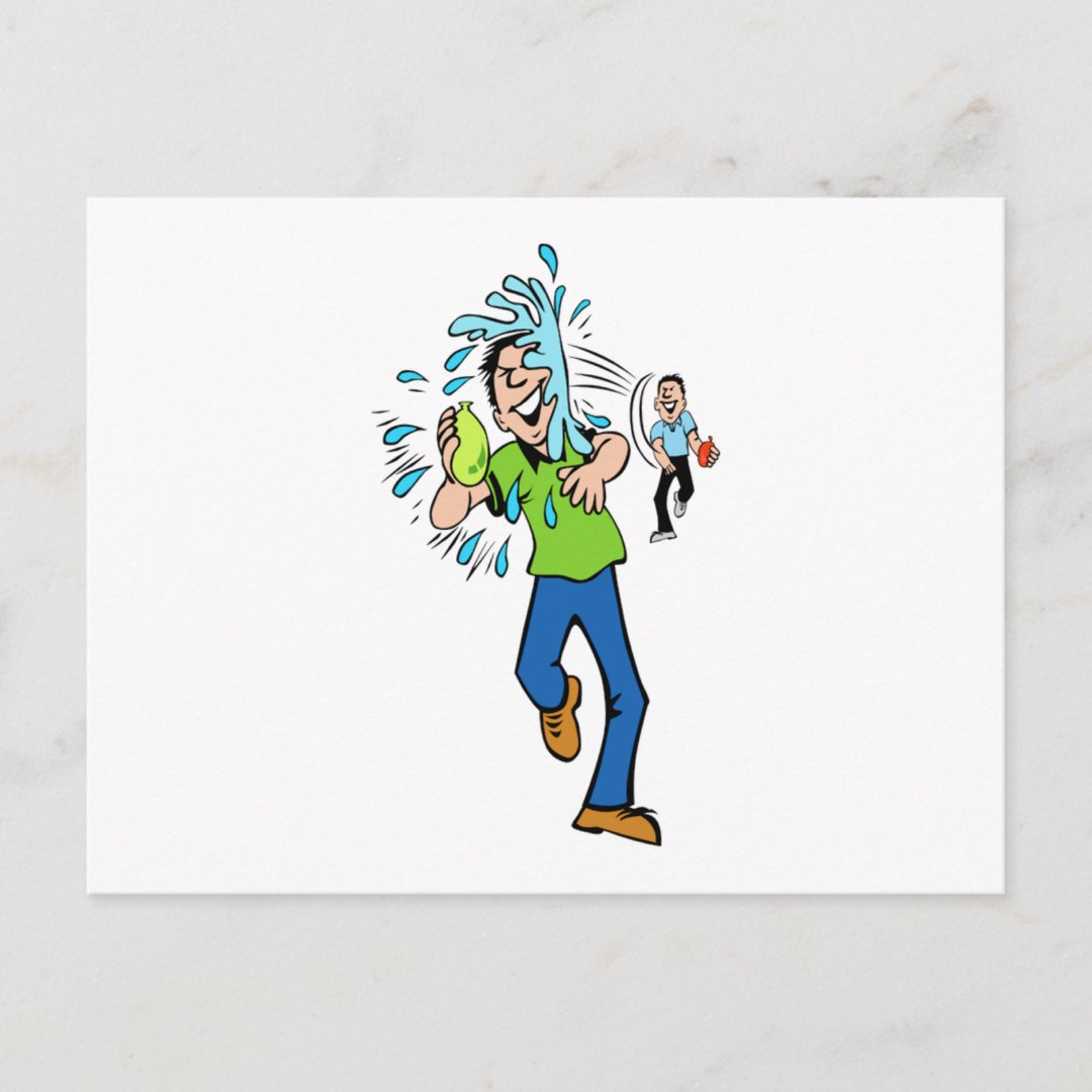 Water Balloon Fight Postcard | Zazzle