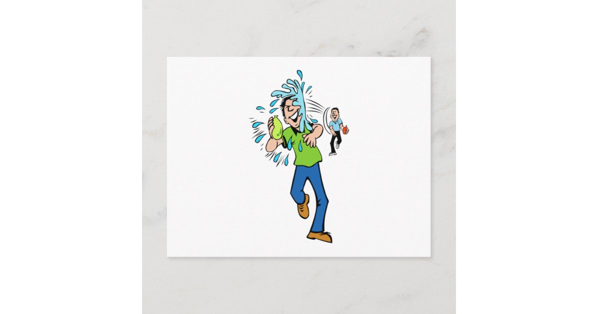 Water Balloon Fight Postcard | Zazzle