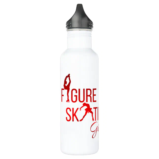 Water bottle Figure skating red gradient | Zazzle