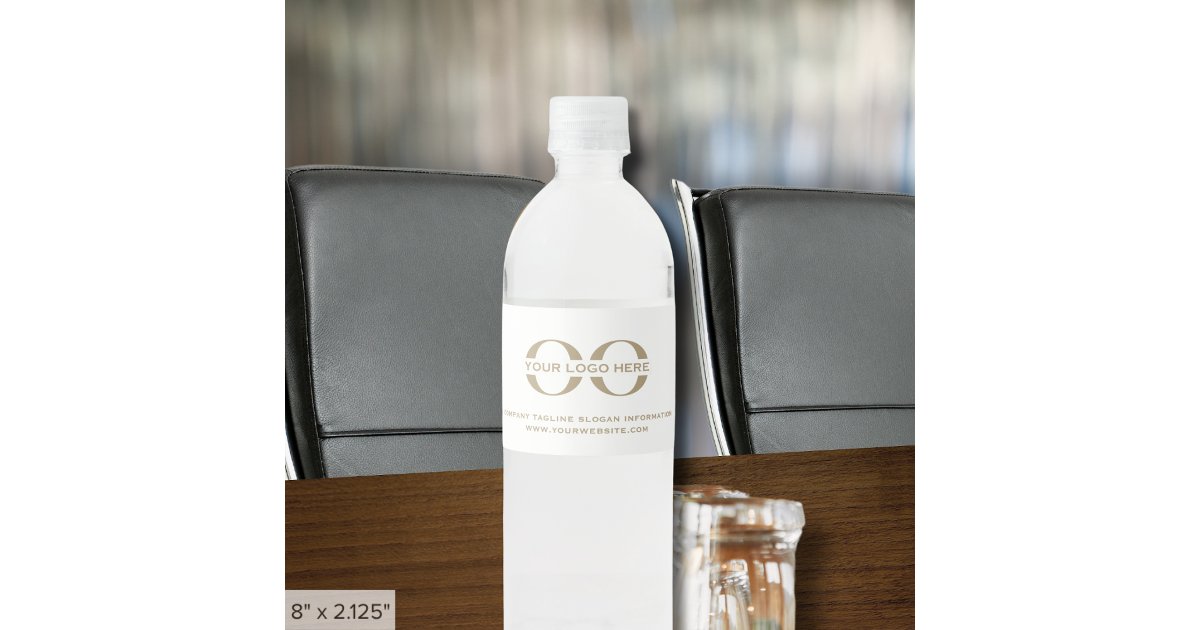 Water Bottle Labels with Business Logo | Zazzle