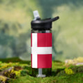 Water bottle with flag of Denmark | Zazzle