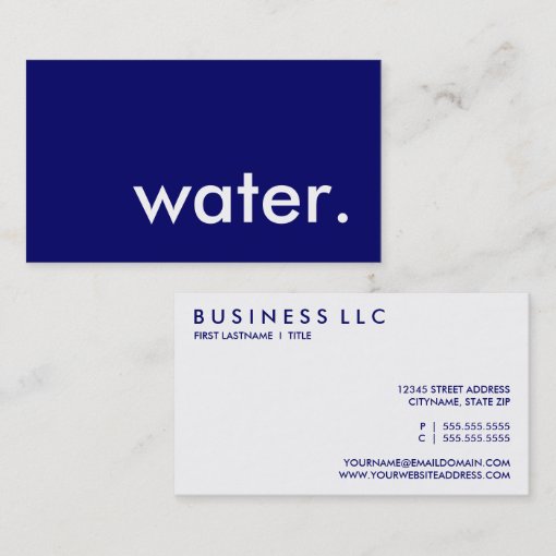 water. business card | Zazzle