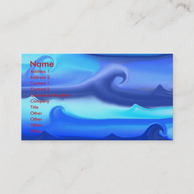 Water business card | Zazzle