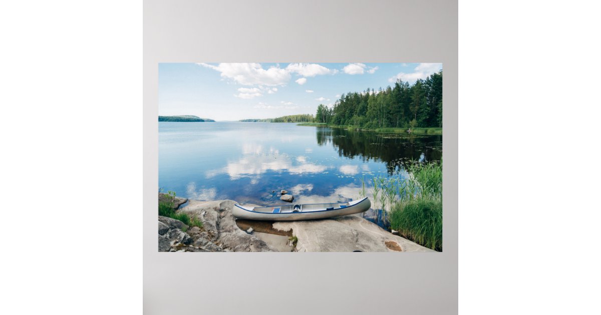 Water | Canoe on Lake in Sweden Poster | Zazzle