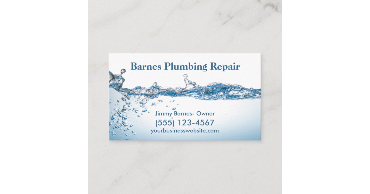 Water Design Professional Plumbing Service Business Card | Zazzle