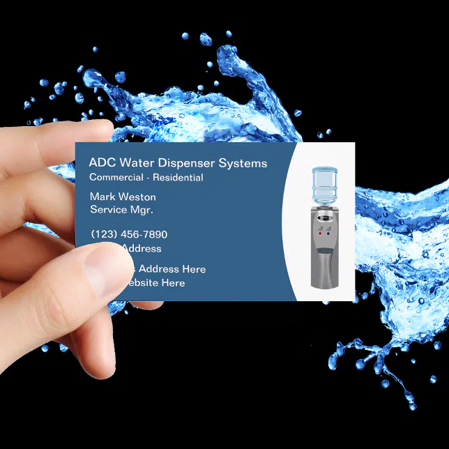 Water Dispenser And Delivery Service Business Card | Zazzle