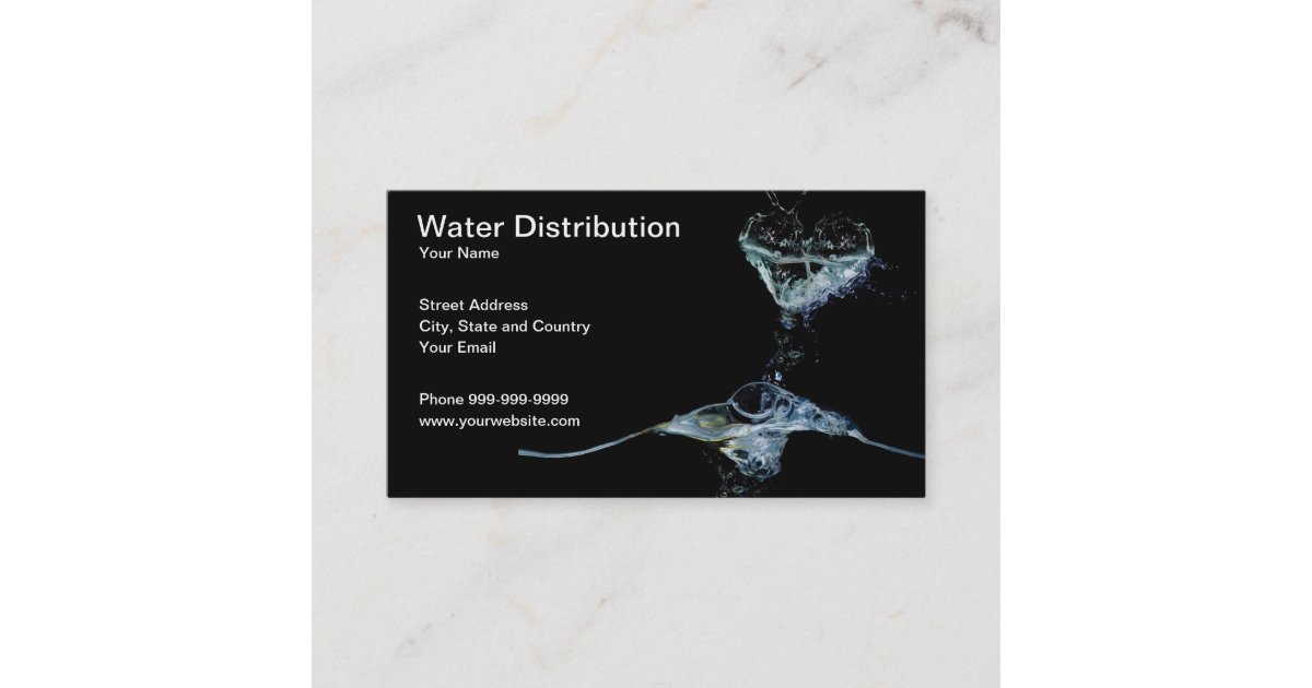 water distribution business card | Zazzle