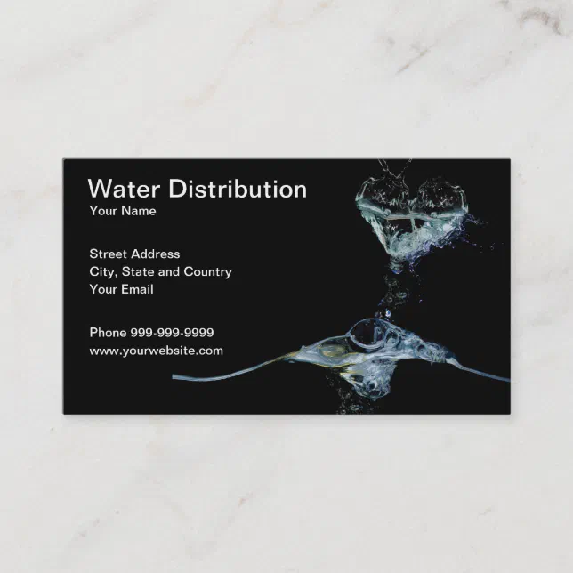 water distribution business card | Zazzle