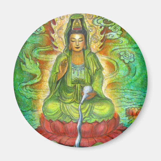 "Water Dragon" Kuan Yin Magnet | Zazzle