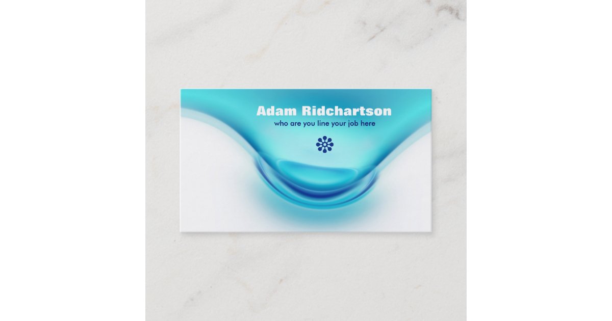 water drop business card | Zazzle