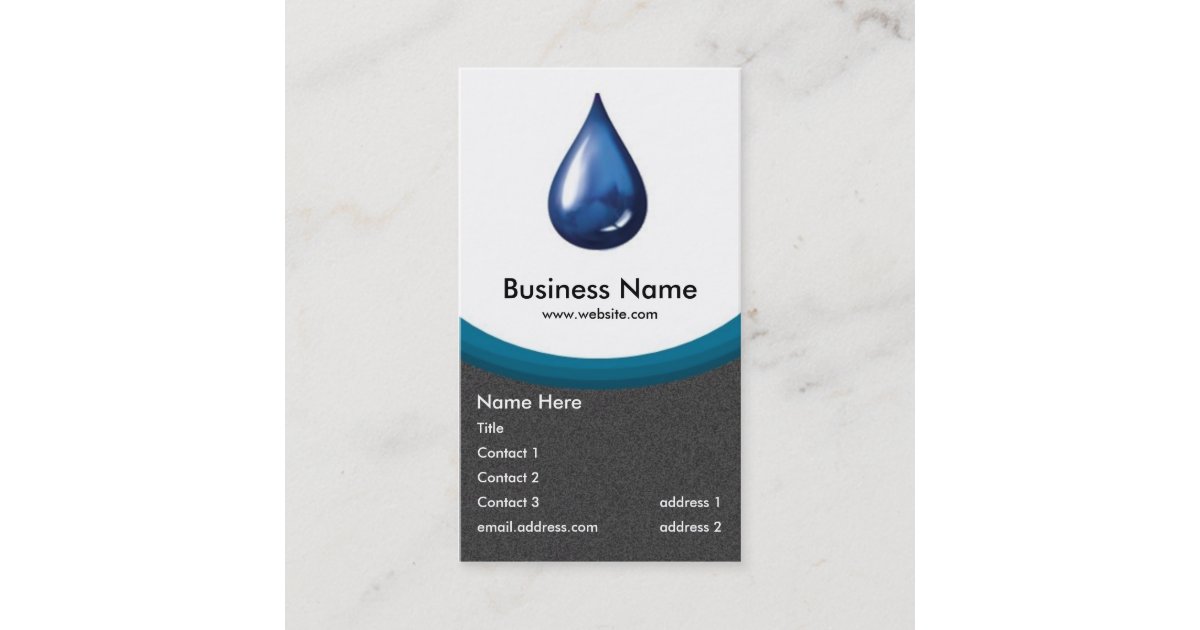 Water Drop business card | Zazzle