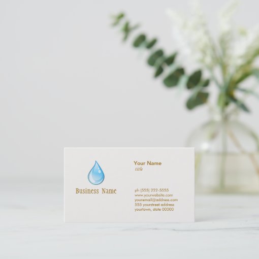 Water Drop Plumbing Business Card | Zazzle