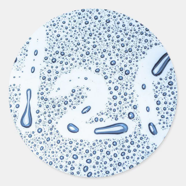 Water Drop Splash H2O Classic Round Sticker | Zazzle