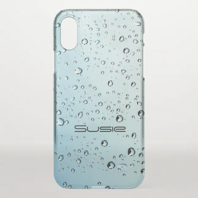 Water Droplets Rain Clear iPhoneX Name Monogram Uncommon iPhone Case ...