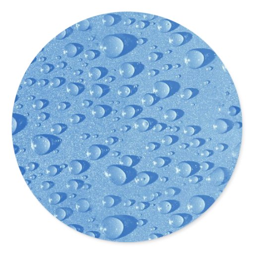 Water drops round sticker | Zazzle