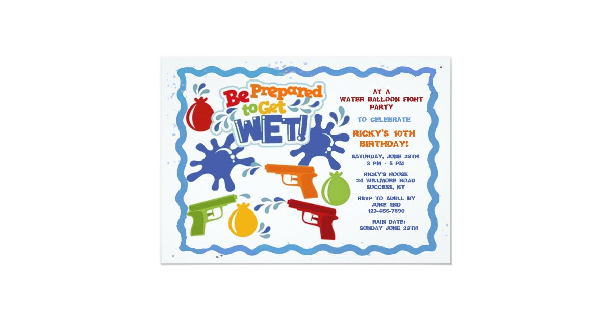 Water Fight Invitation | Zazzle.com
