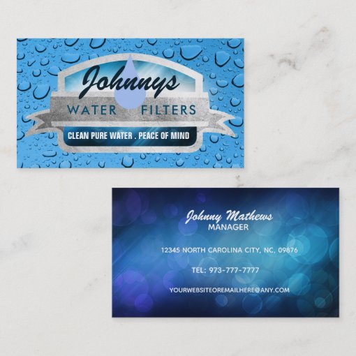 Water Filter Business Cards | Zazzle