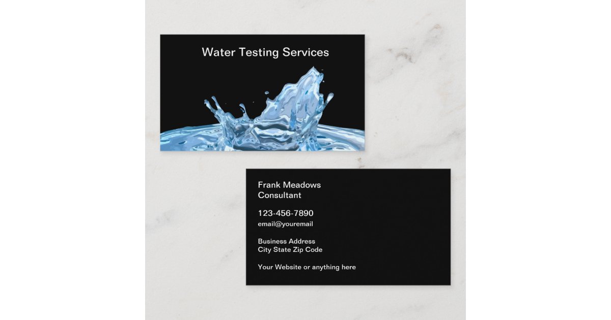 Water Filters And Testing Service Business Card | Zazzle