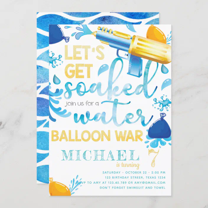 Water Gun party Water Gun Water Gun birthday Water Gun invitation Water ...