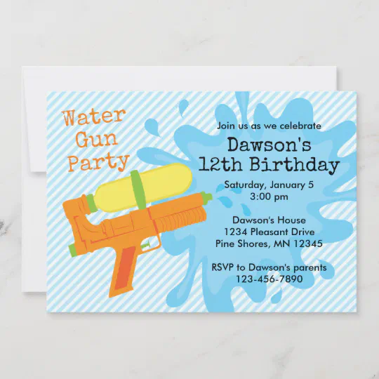 Water Gun party Water Gun Water Gun birthday Water Gun invitation Water ...