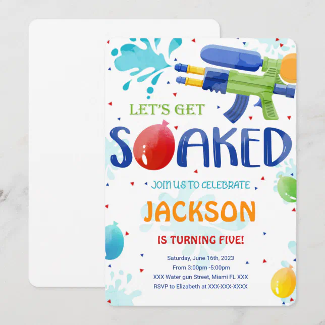 Water Gun Invitations | Zazzle