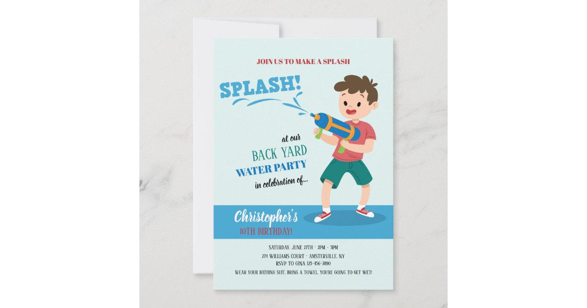 Water-gun Party Invitation | Zazzle